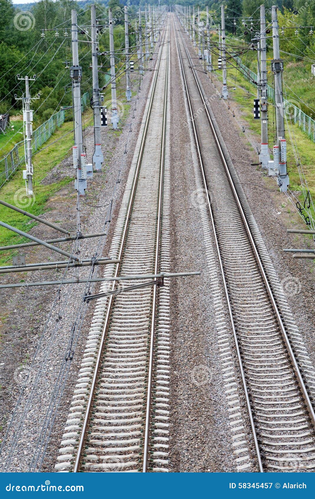 Railroad Tracks View from Above Stock Image - Image of crossing ...