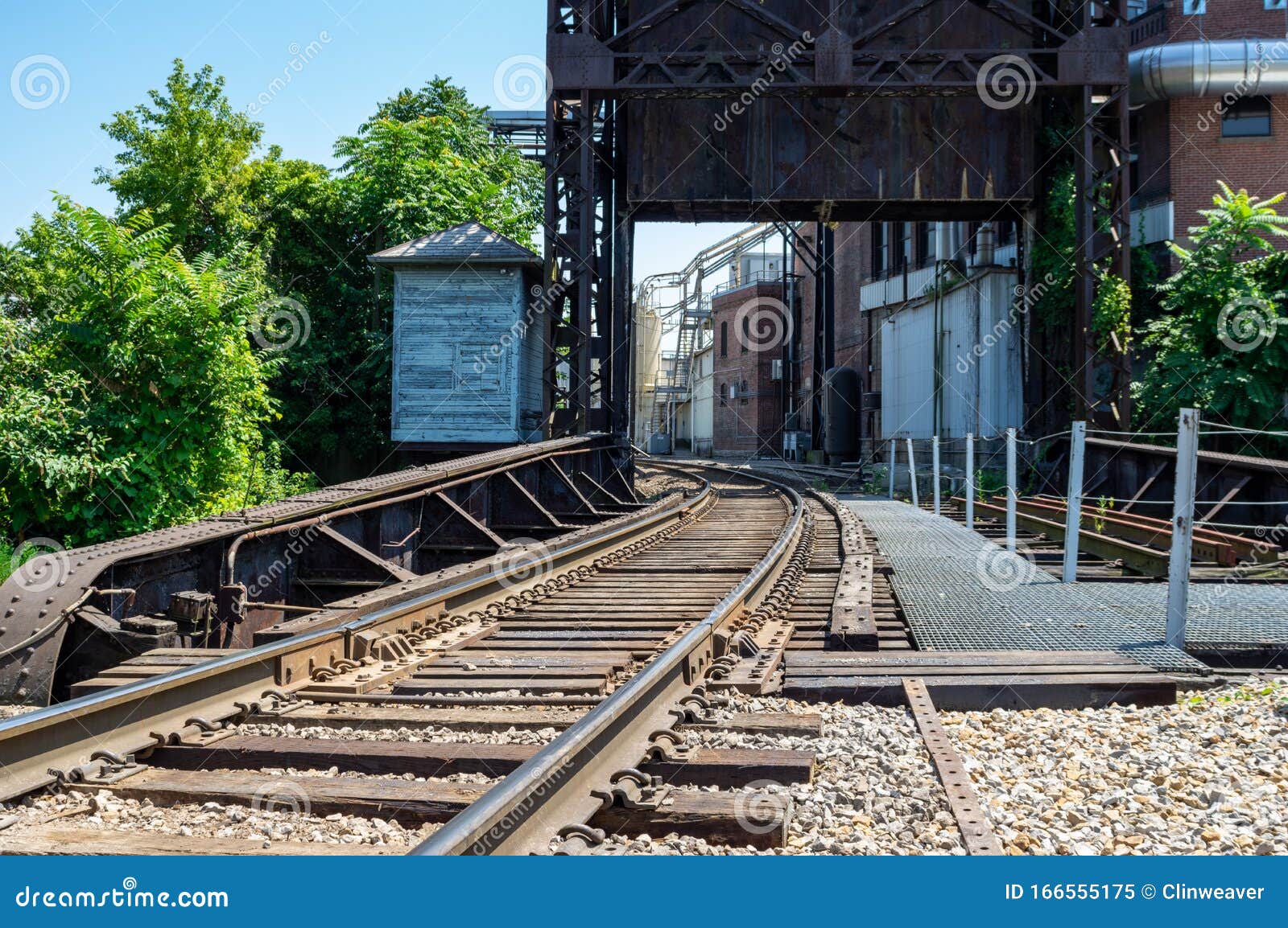 Railroad Tracks beside Warehouse Stock Image - Image of architecture ...