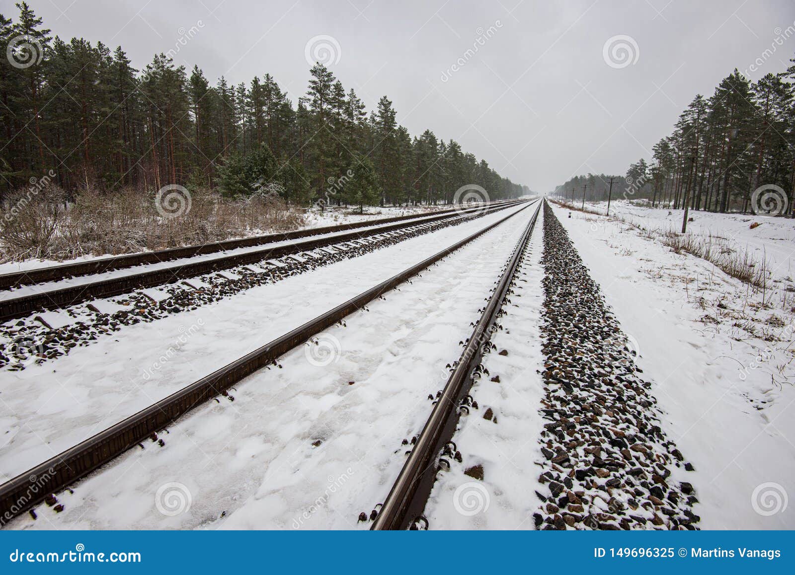 Railroad Tracks in Winter Under Snow Stock Image - Image of wood ...