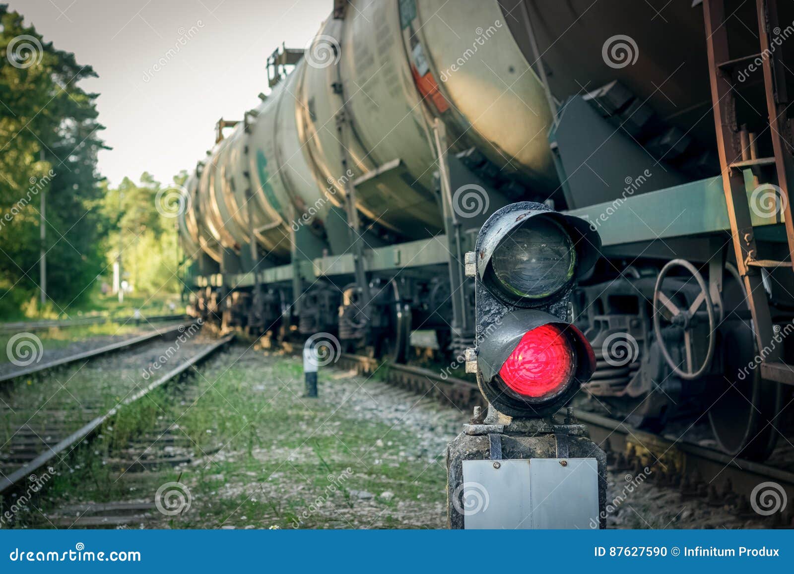 Railroad traffic light stock photo. Image of wagon, liquid - 87627590