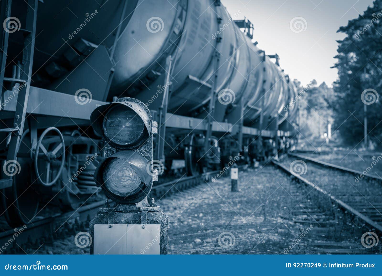 Railroad traffic light stock image. Image of toned, freight - 92270249