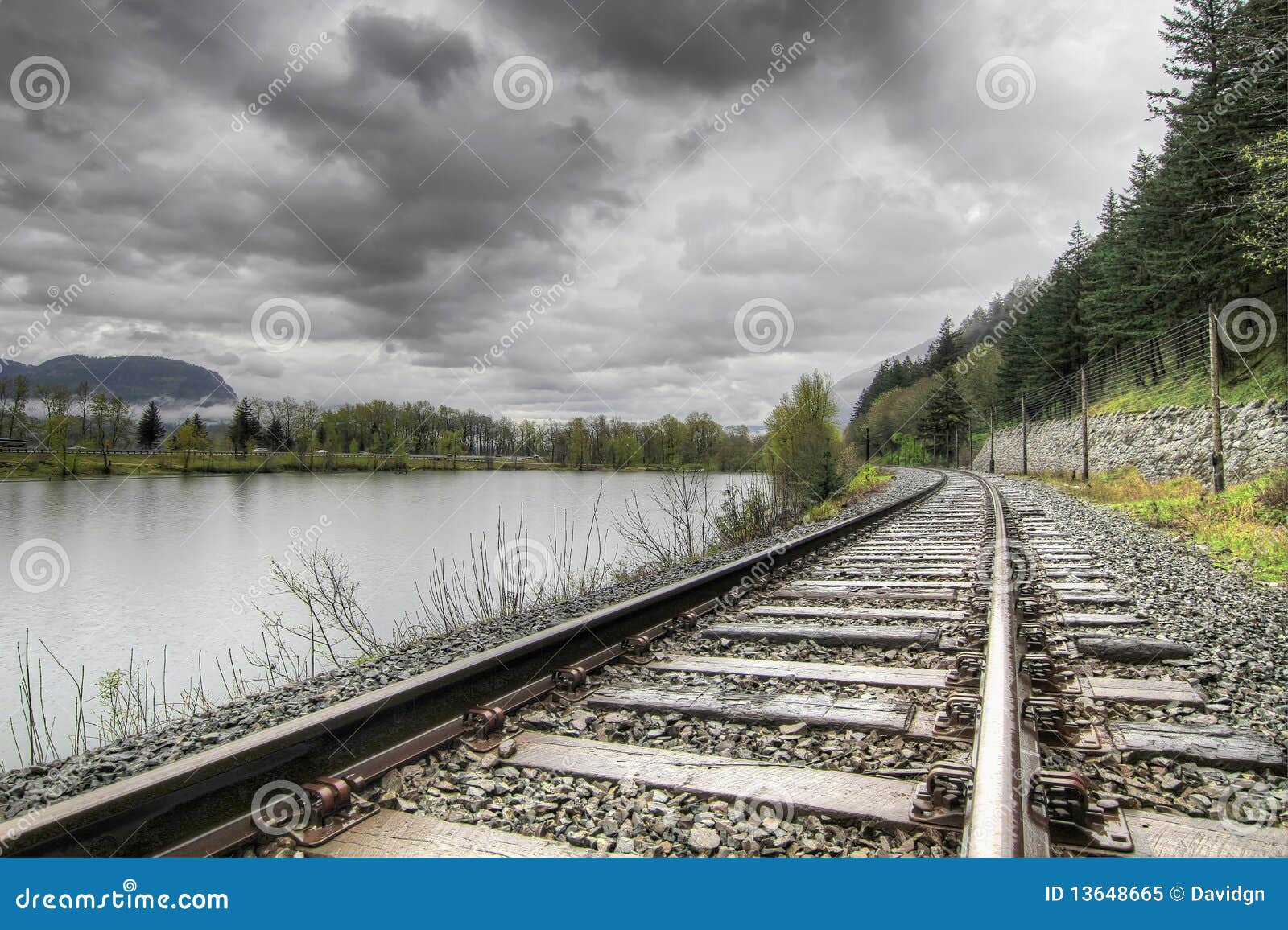 Railroad Train Track stock image. Image of clouds, railroad - 13648665