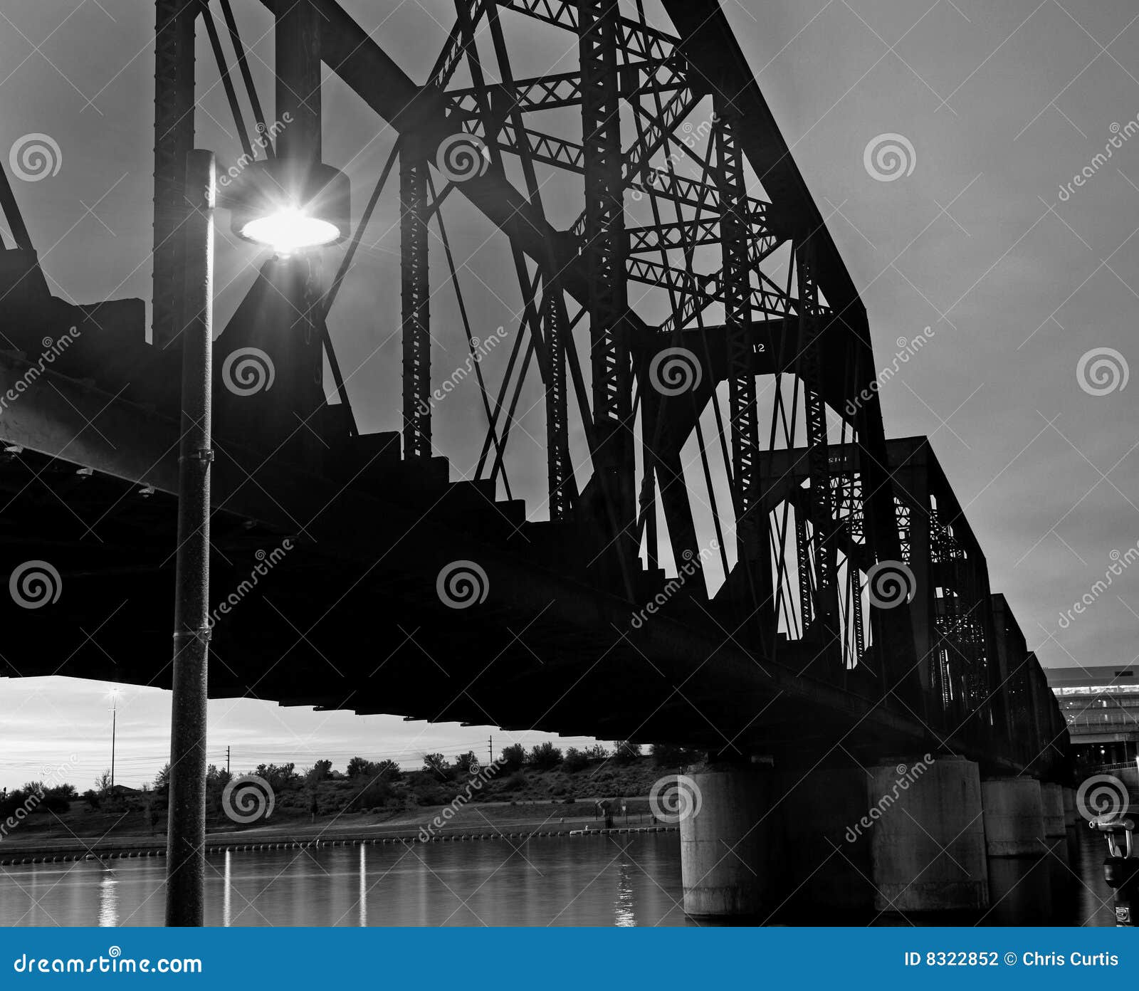 Railroad Trestle Bridge at Night Stock Photo - Image of black, railroad ...