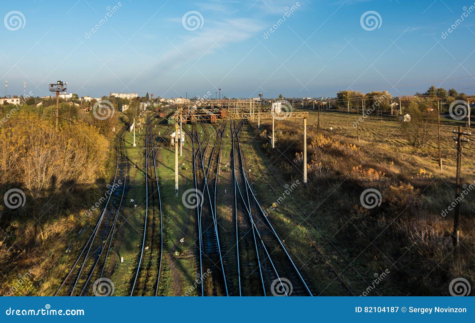Railroad Turnout Point in Kovel, Ukraine. Railway Transportation Stock ...