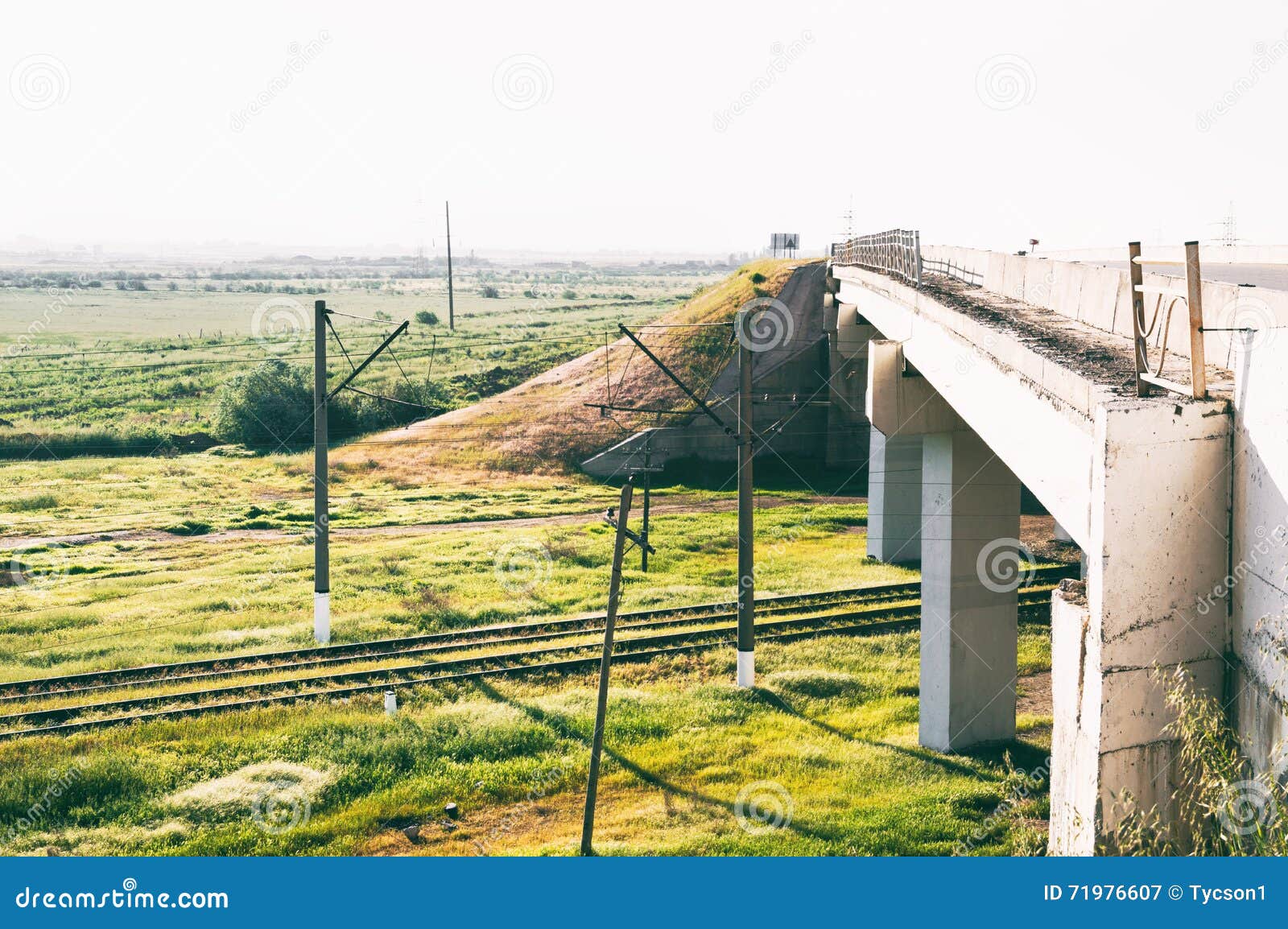 Railroad Under Small Bridge Stock Image - Image of cargo, carriage ...