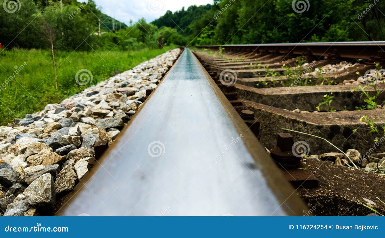 Railroad in the Valley Close Up Stock Photo - Image of journey, line ...