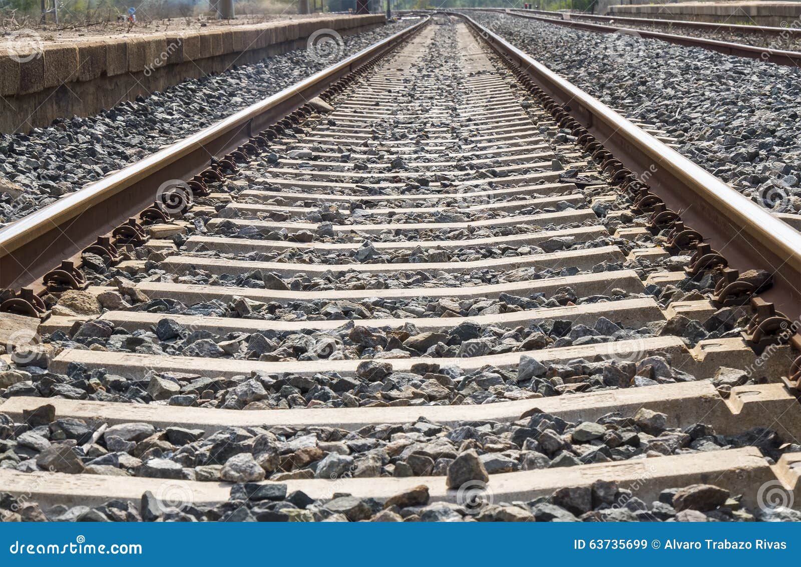 Railroad View Passing through the Station Stock Image - Image of ...