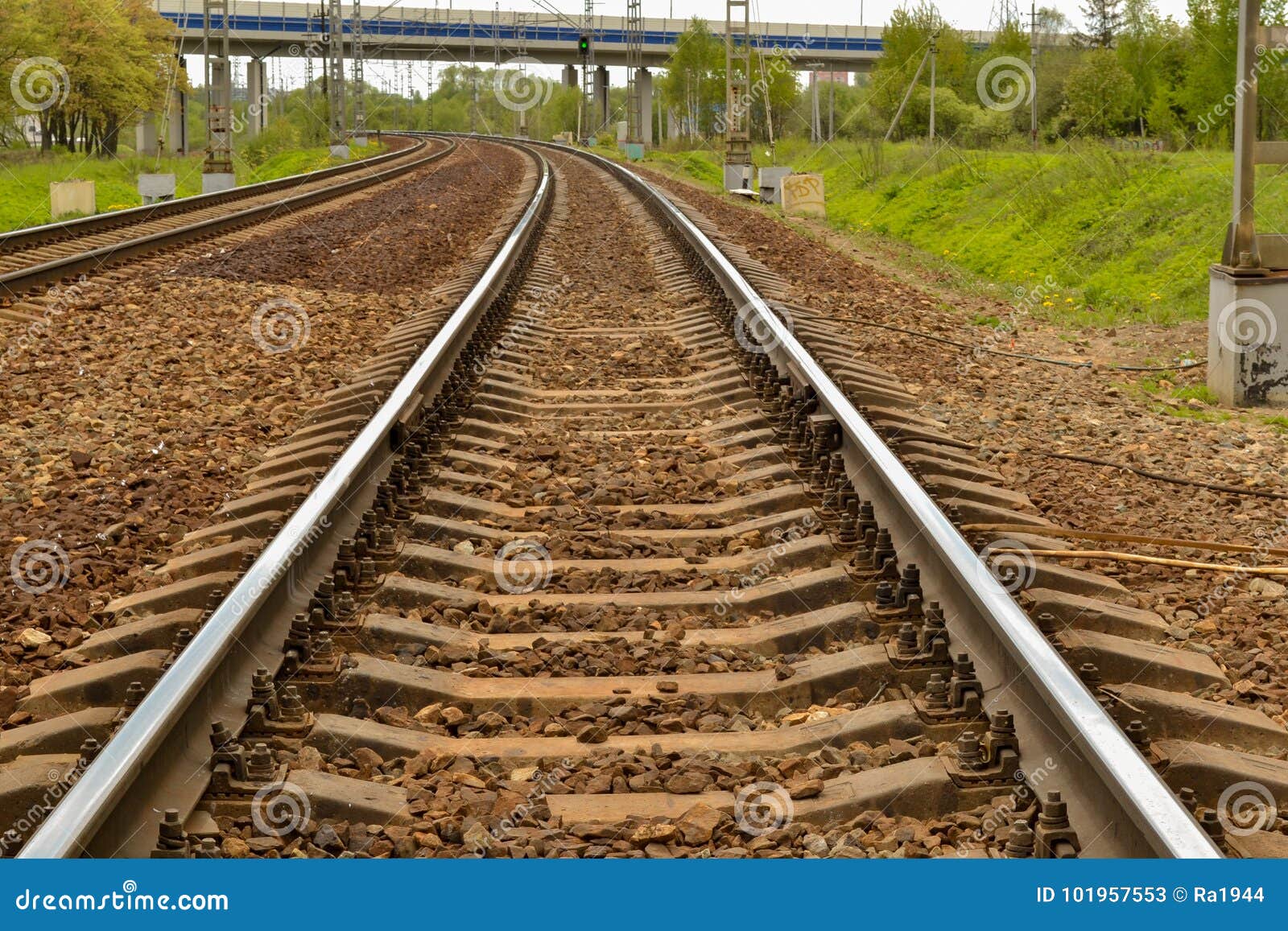 Railroad Way Going into the Distance Stock Image - Image of perspective ...