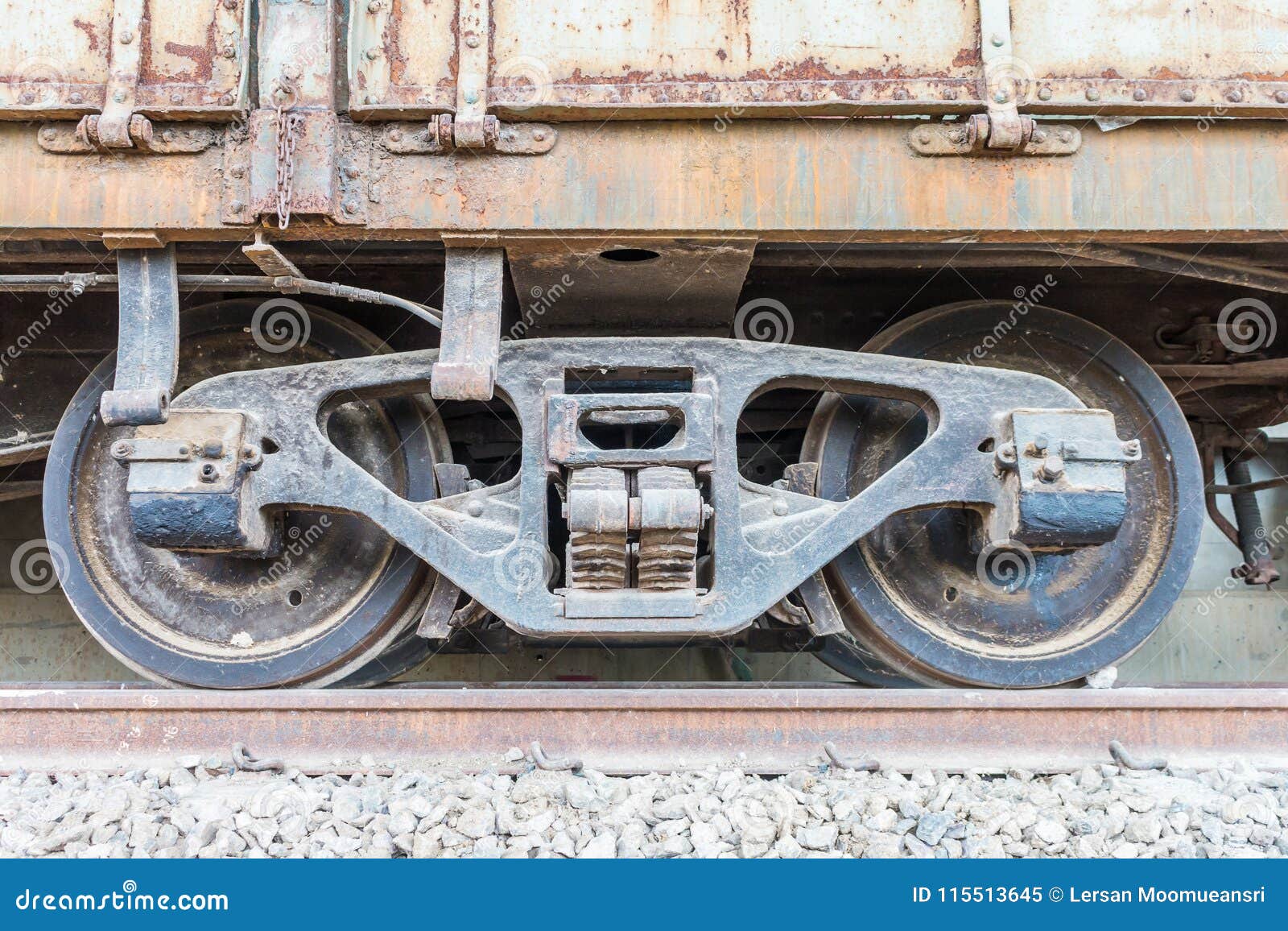 Railroad Wheel on Rail for Transport Stock Image - Image of scene ...