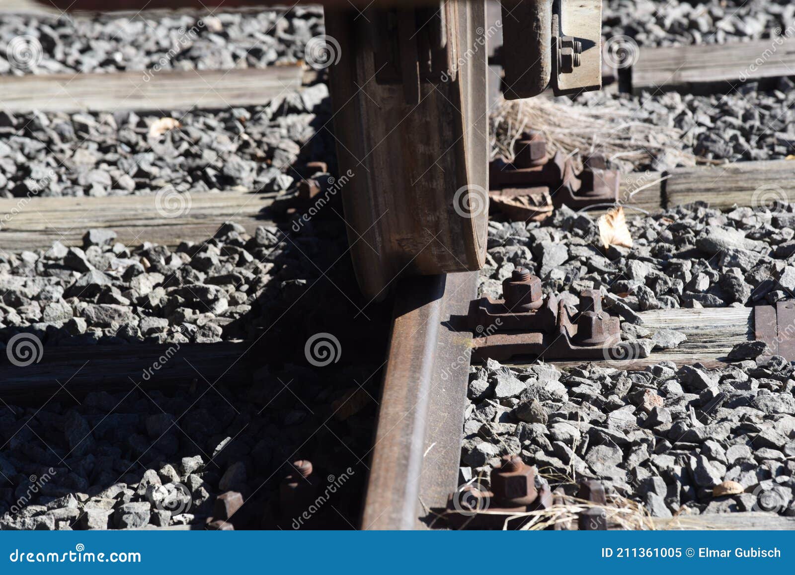 Railroad wheel of a train stock image. Image of safety - 211361005