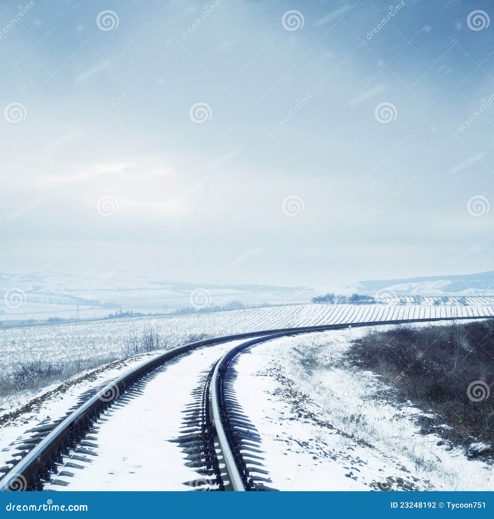 Railroad in winter stock photo. Image of journey, alberta - 23248192