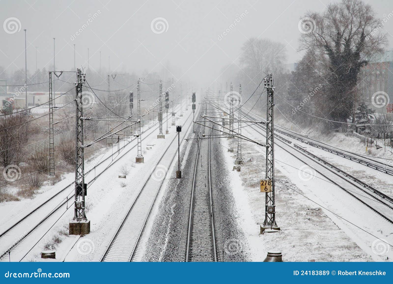 Railroad in winter stock image. Image of line, route - 24183889