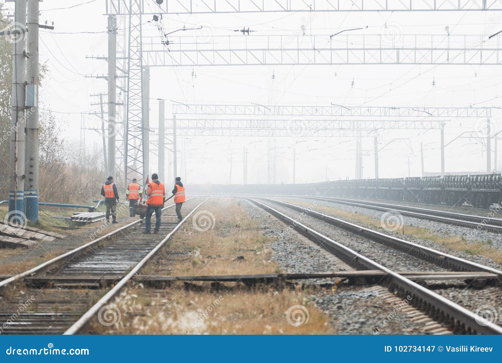 Railroad Workers Maintaing Railways Editorial Photography - Image of ...