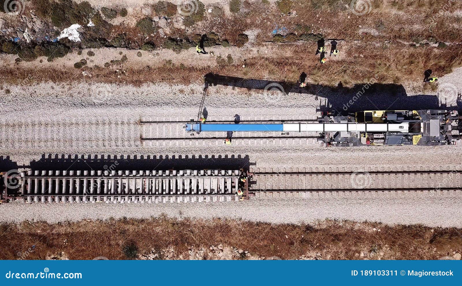 Railroad Workers Repairing a Broken Track. Repairing Railway. Rail ...