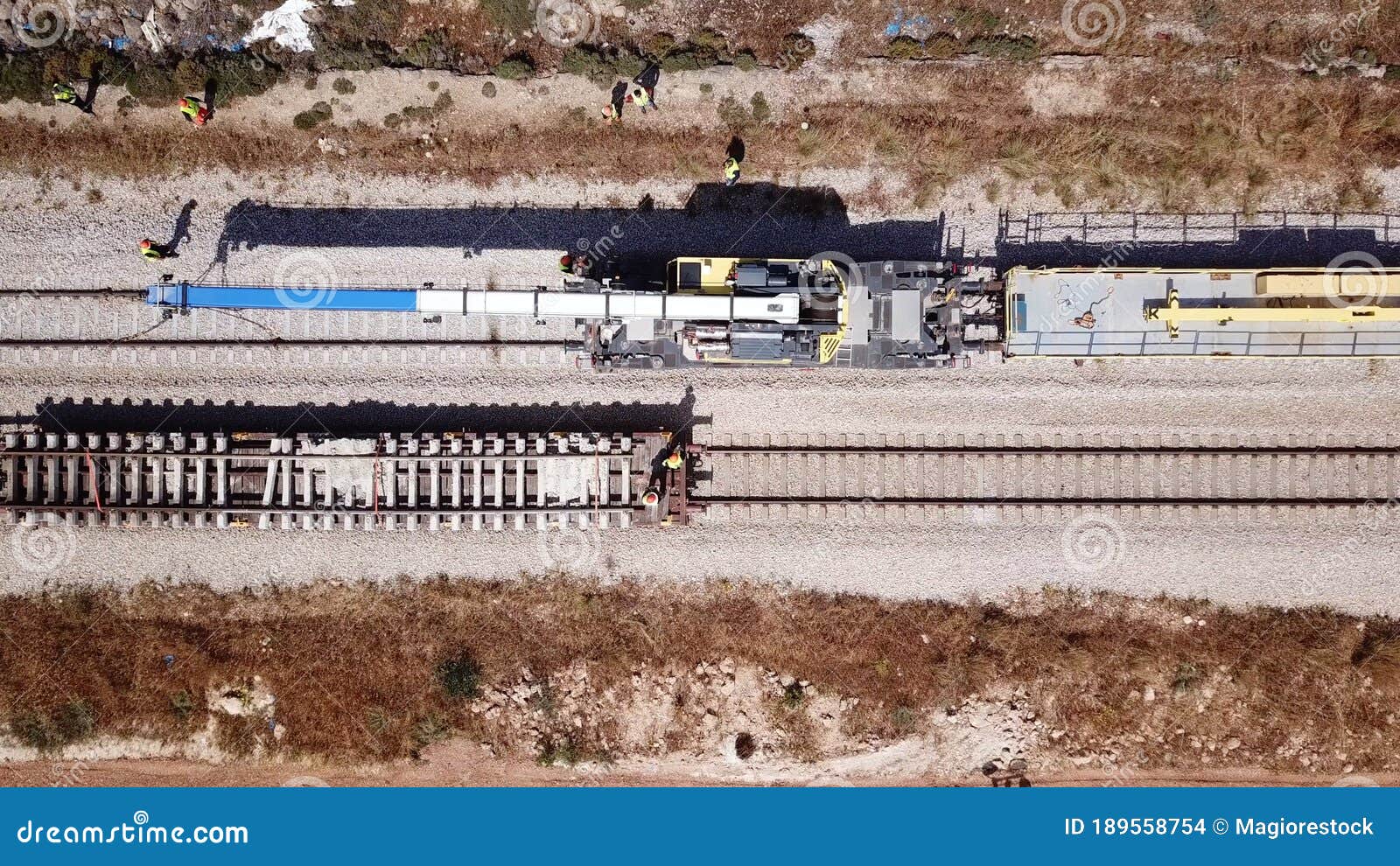 Railroad Workers Repairing a Broken Track. Repairing Railway. Rail ...