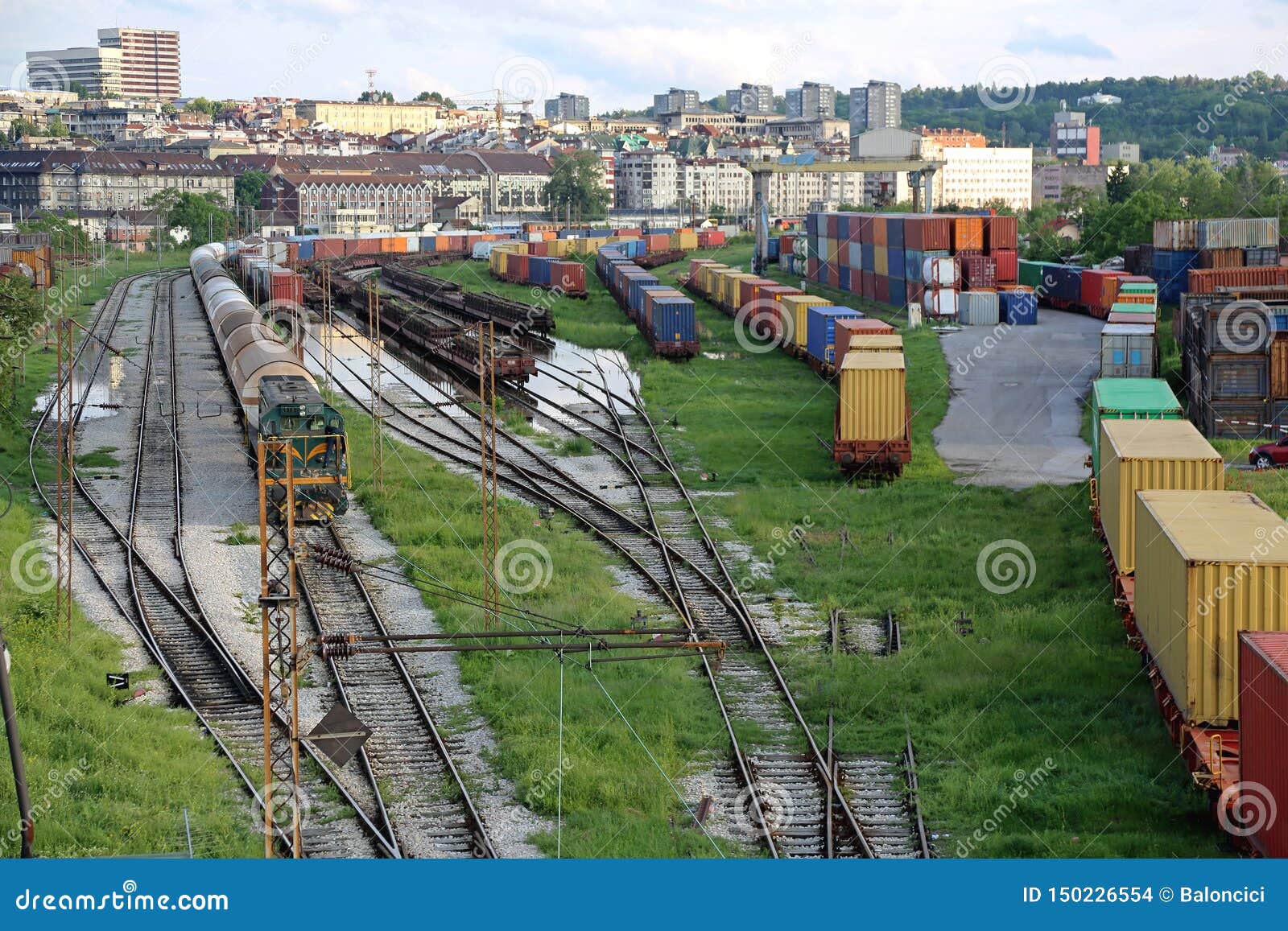 Railroad Yard stock photo. Image of cars, transport - 150226554