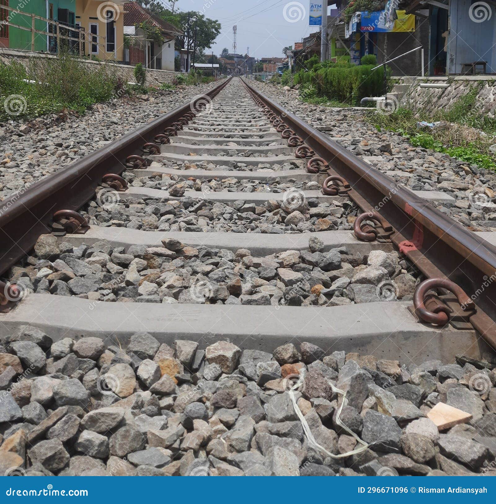 Railroads stock photo. Image of locomotive, indonesia - 296671096