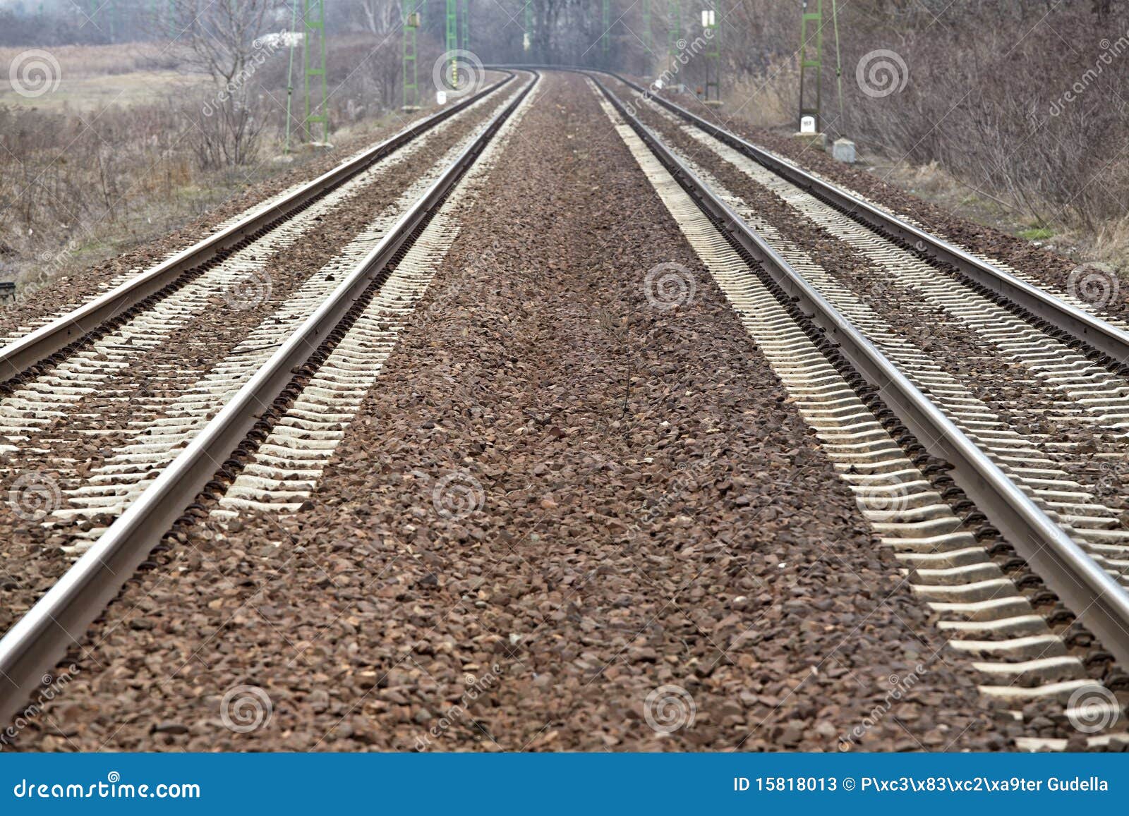 Rails stock image. Image of mainline, long, overhead - 15818013