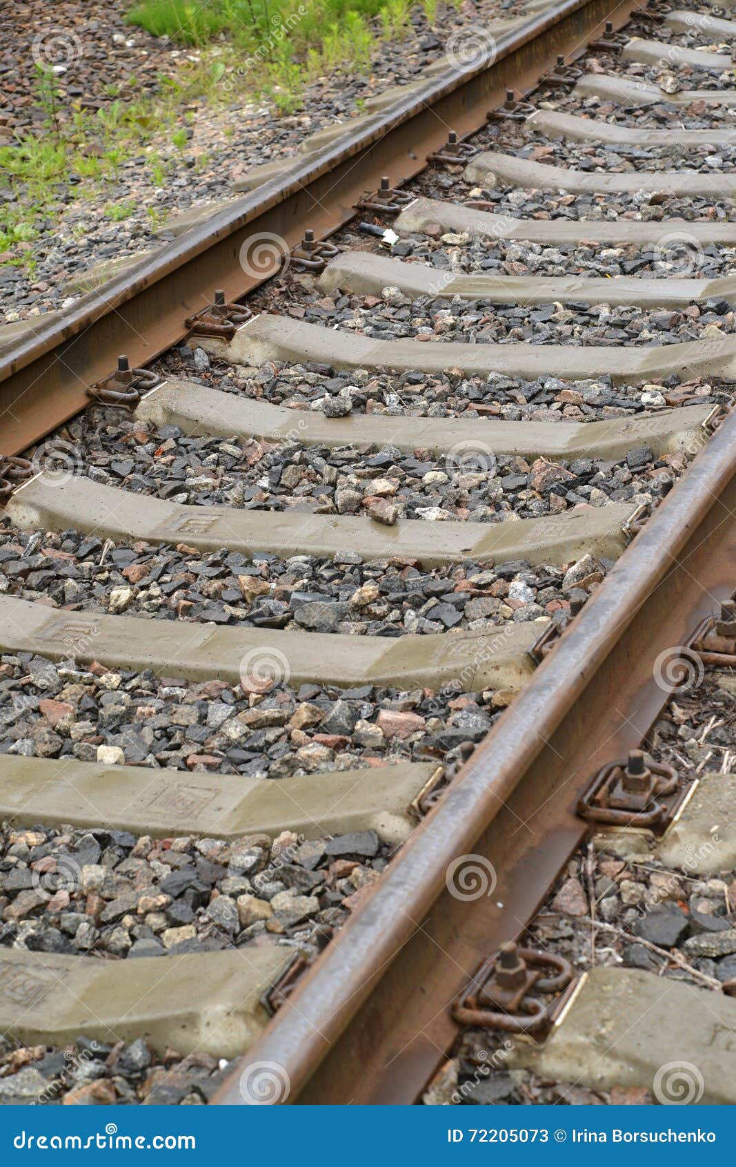 Rails and Cross Ties. Fragment of a Railway Track Stock Image - Image ...