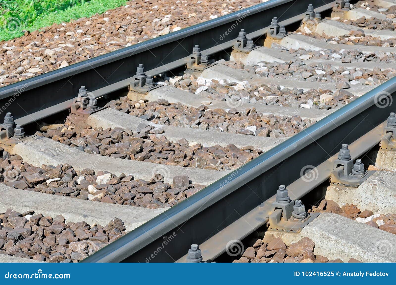 Rails, Cross Ties, Columns, Wires Royalty-Free Stock Image ...