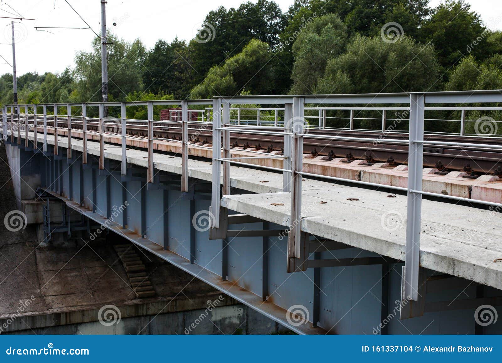 Rails at Electrified Railway Corridor Stock Photo - Image of ...