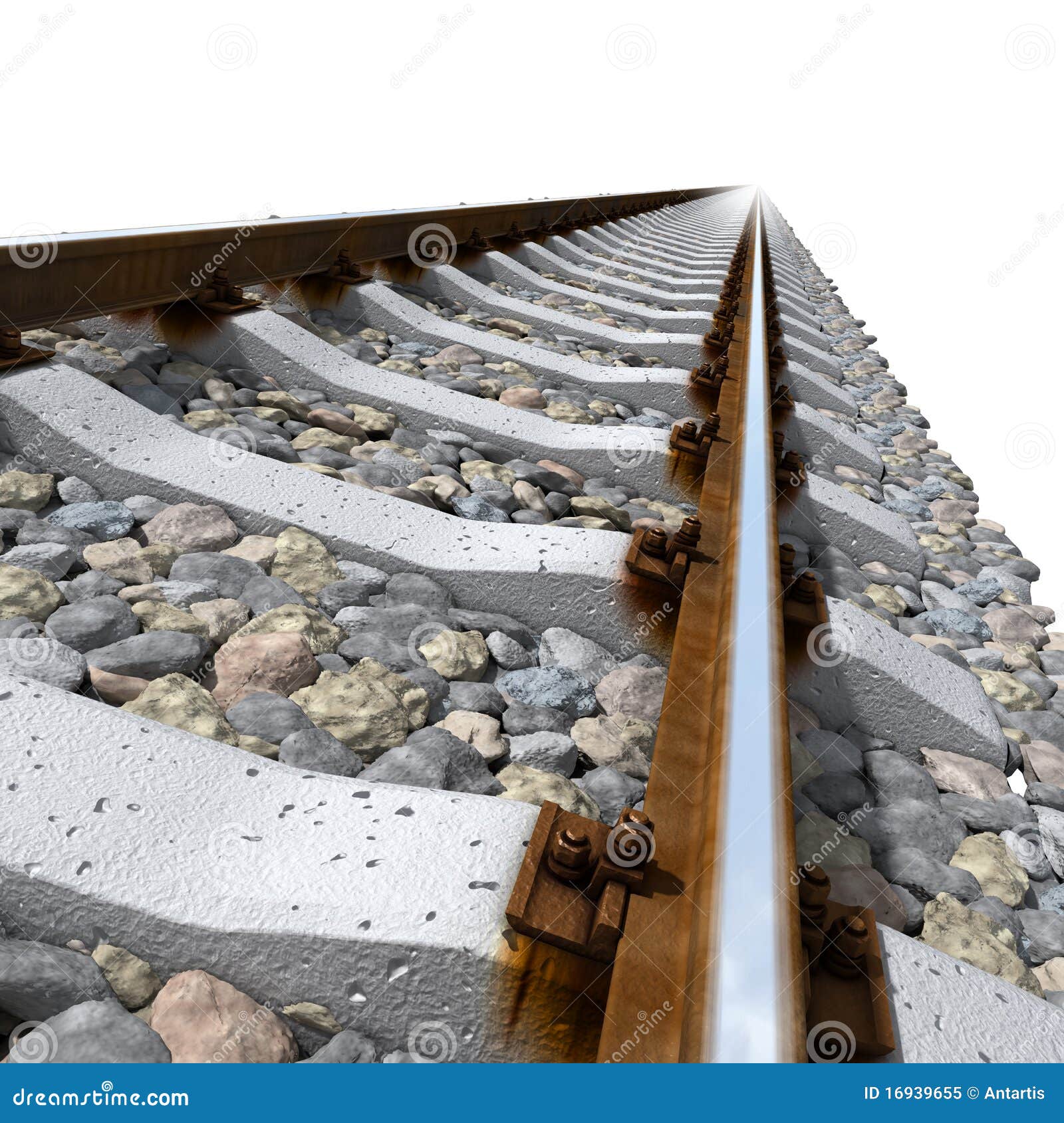Rails Lines On Concrete Sleepers Stock Photo | CartoonDealer.com #16939638