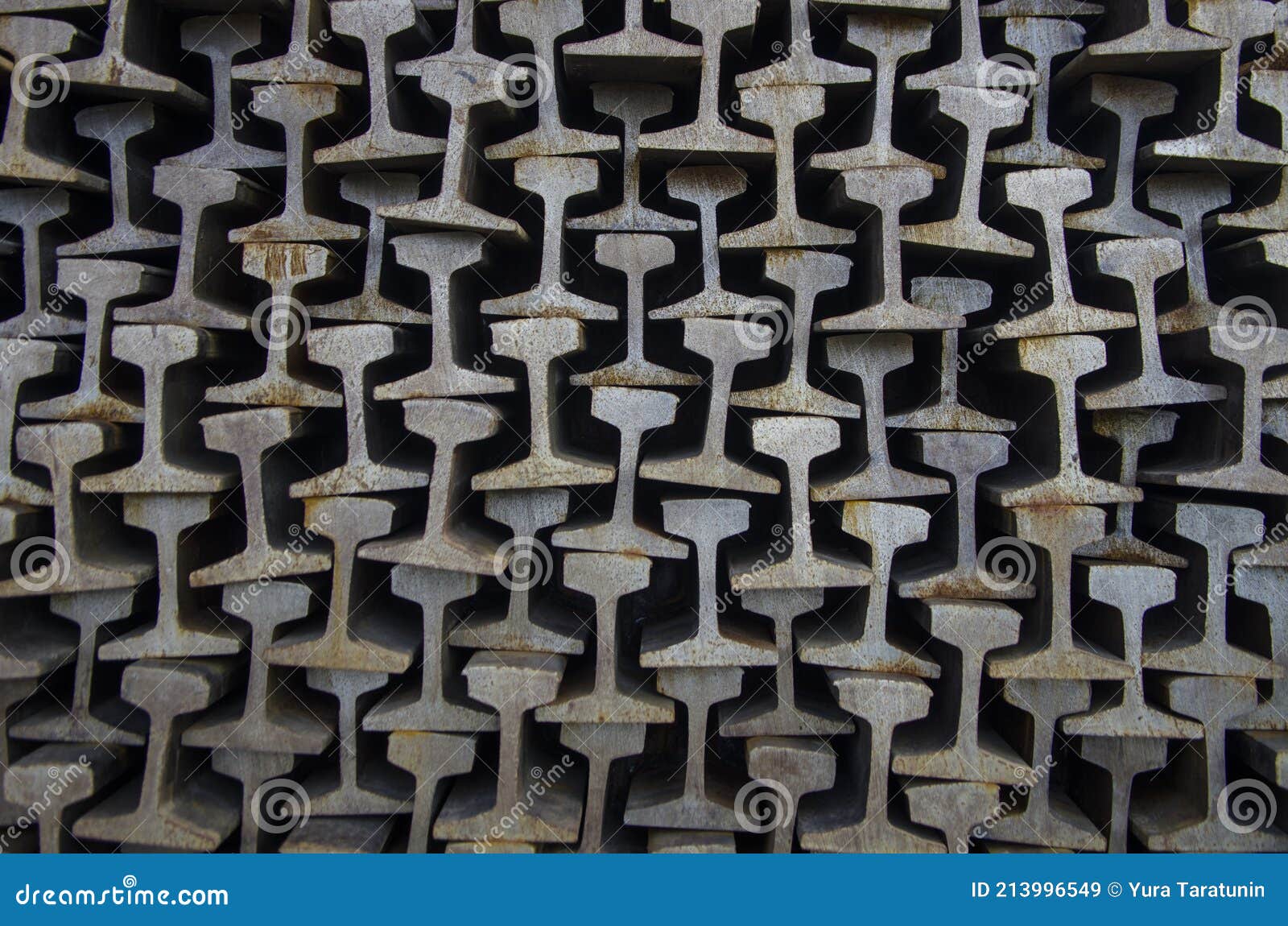 The Rails are New Folded in a Large Rack Stock Image - Image of bolted ...