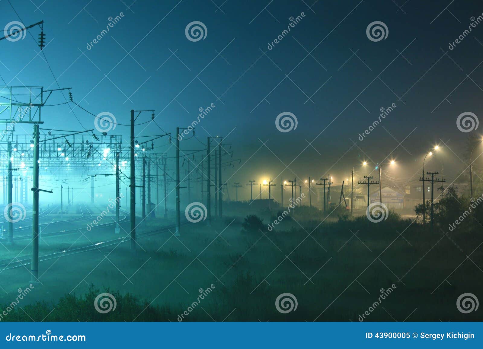 Rails Railroad Tracks Blue and Yellow Stock Image - Image of direction ...
