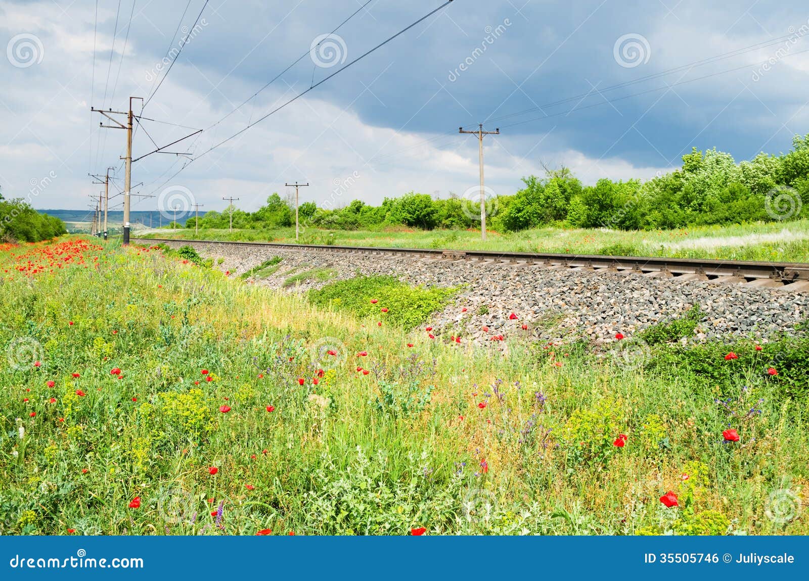 Rails of the railway stock photo. Image of forward, focus - 35505746