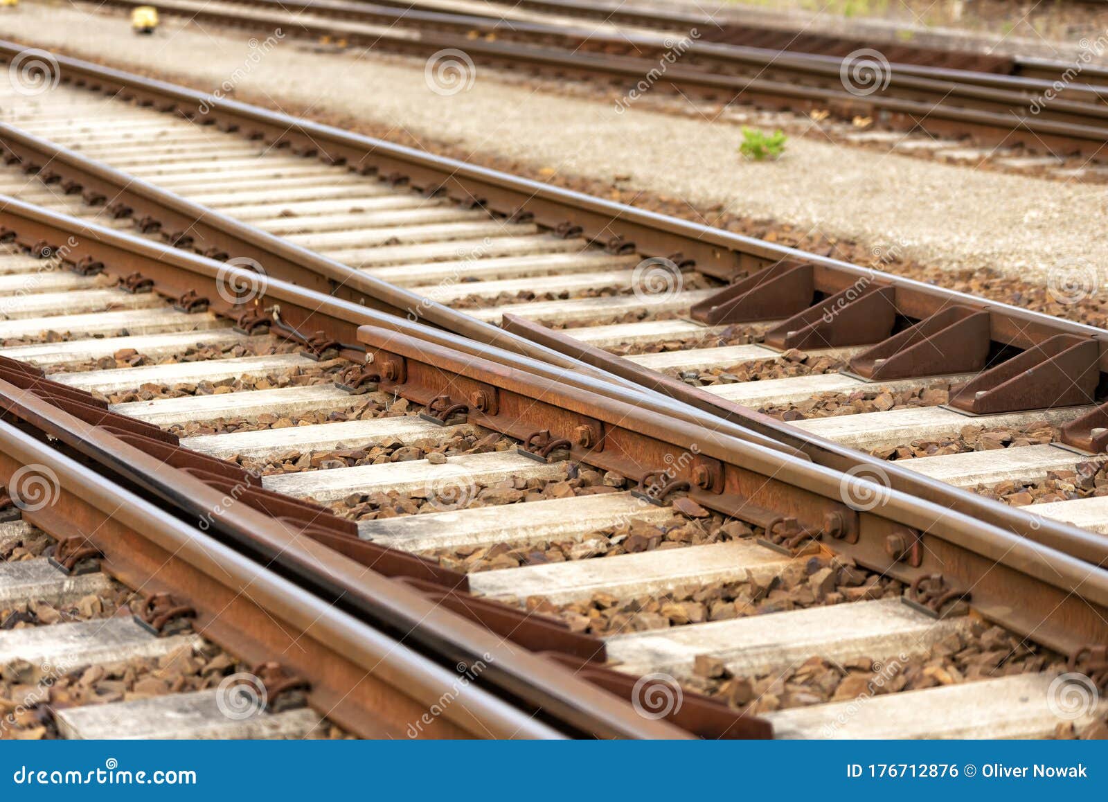 Rails in a railway station stock photo. Image of rails - 176712876