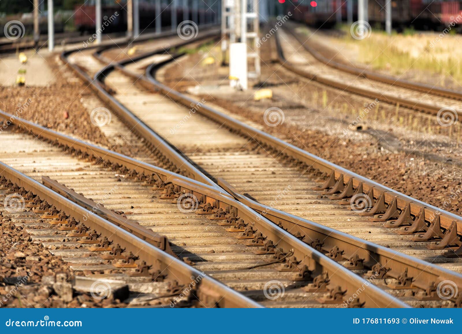 Rails in a railway station stock image. Image of tracks - 176811693