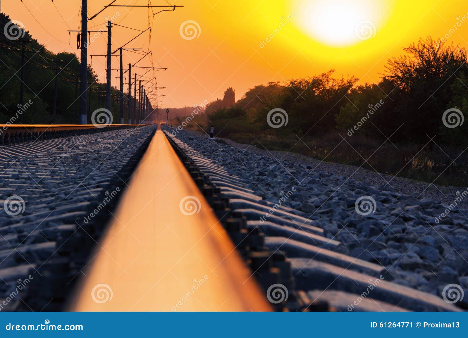 Rails of the Railway Stretching into the Distance Stock Image - Image ...