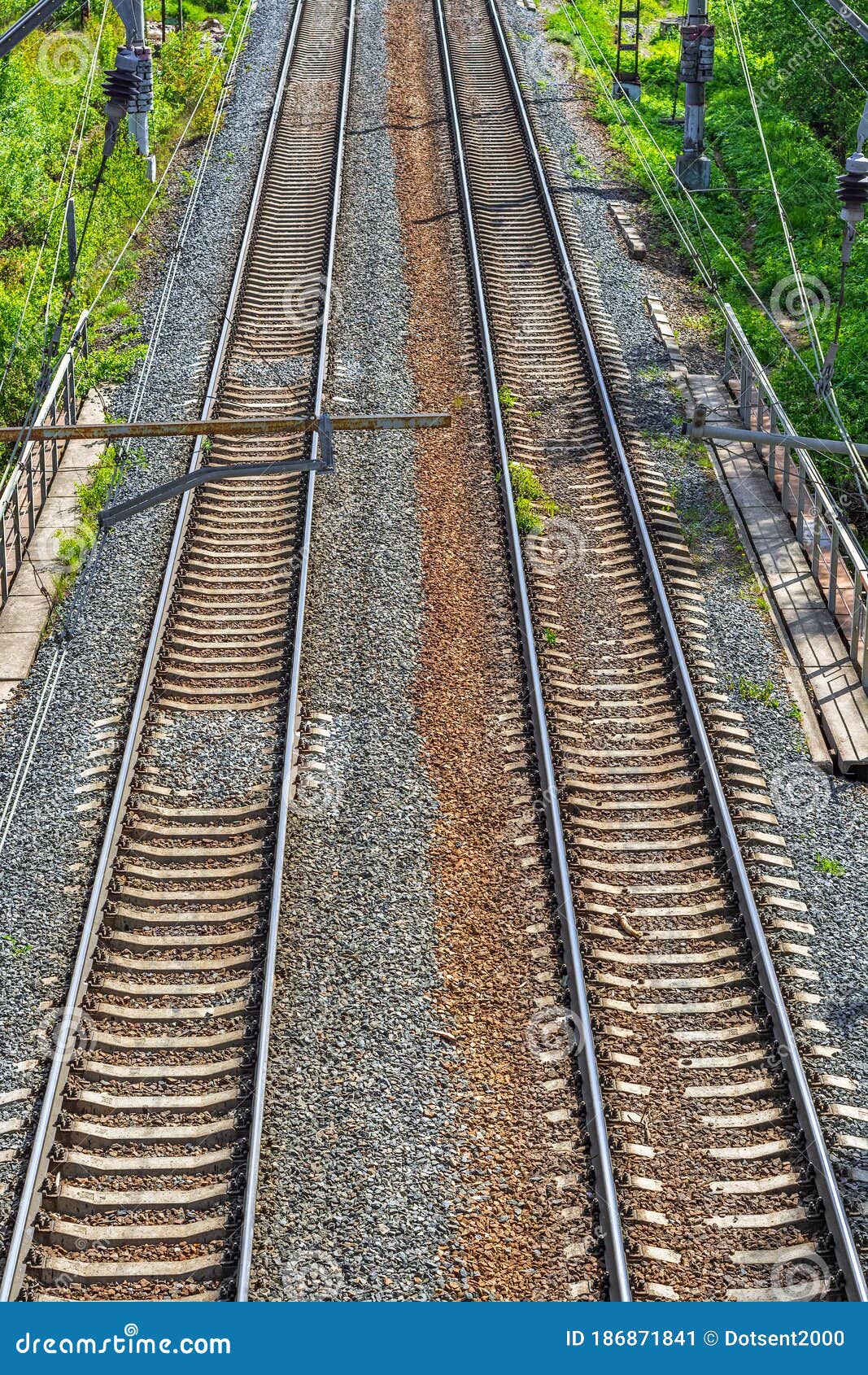 Rails of the railway stock image. Image of outdoor, iron - 186871841