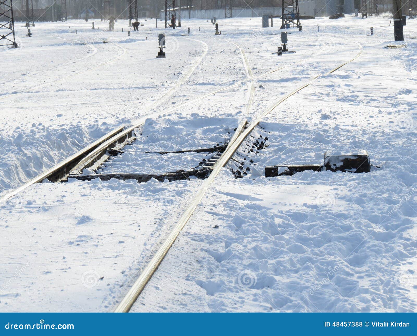 Rails stock photo. Image of cold, winter, precipitation - 48457388