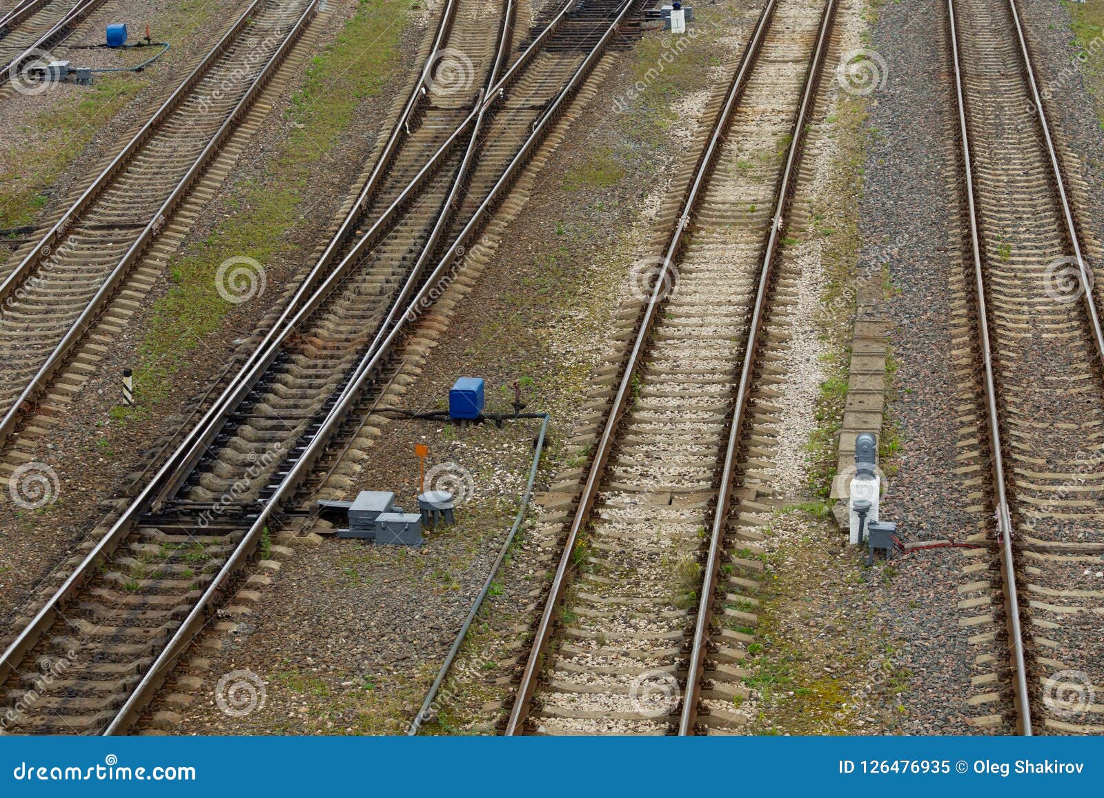 The Railway Junction on a Cloudy Day. Natural Light. Landscape Stock ...