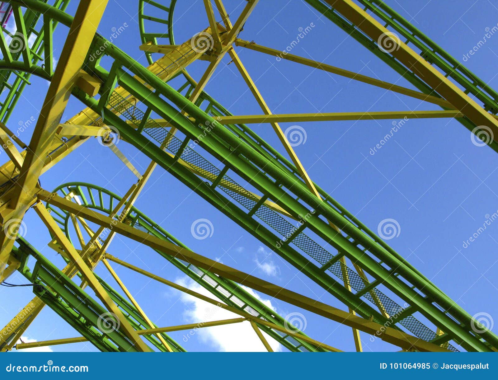 Rails of a roller coaster stock image. Image of vertigo - 101064985