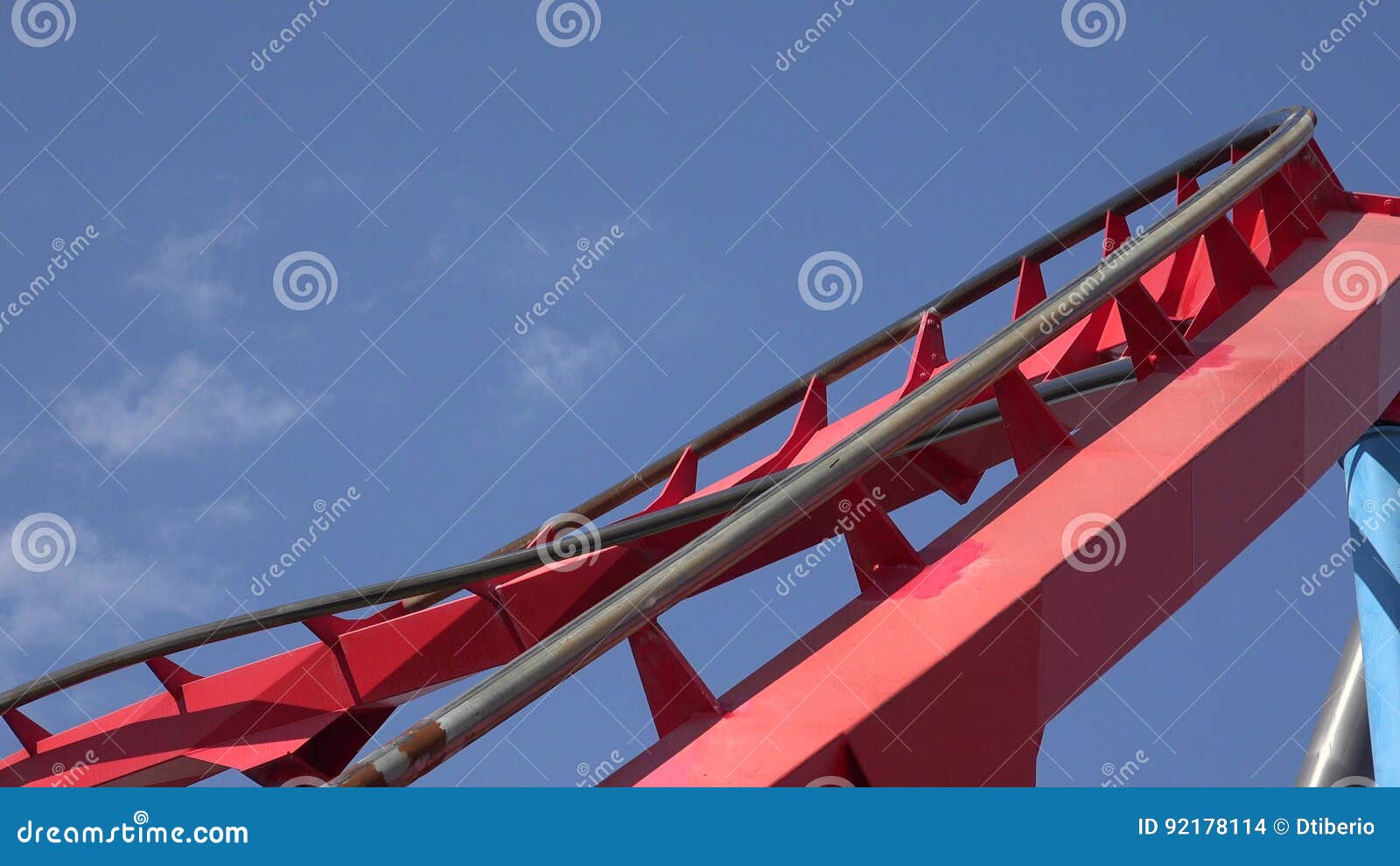 Rails of Roller Coaster stock photo. Image of roller - 92178114