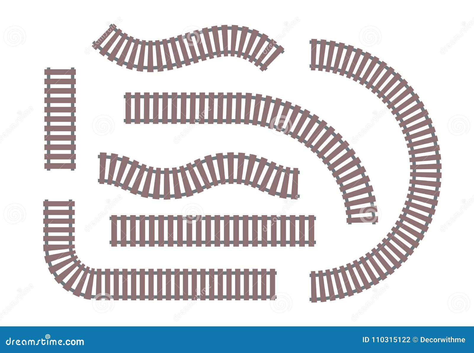 Rails - Set of Modern Vector Objects Stock Vector - Illustration of ...