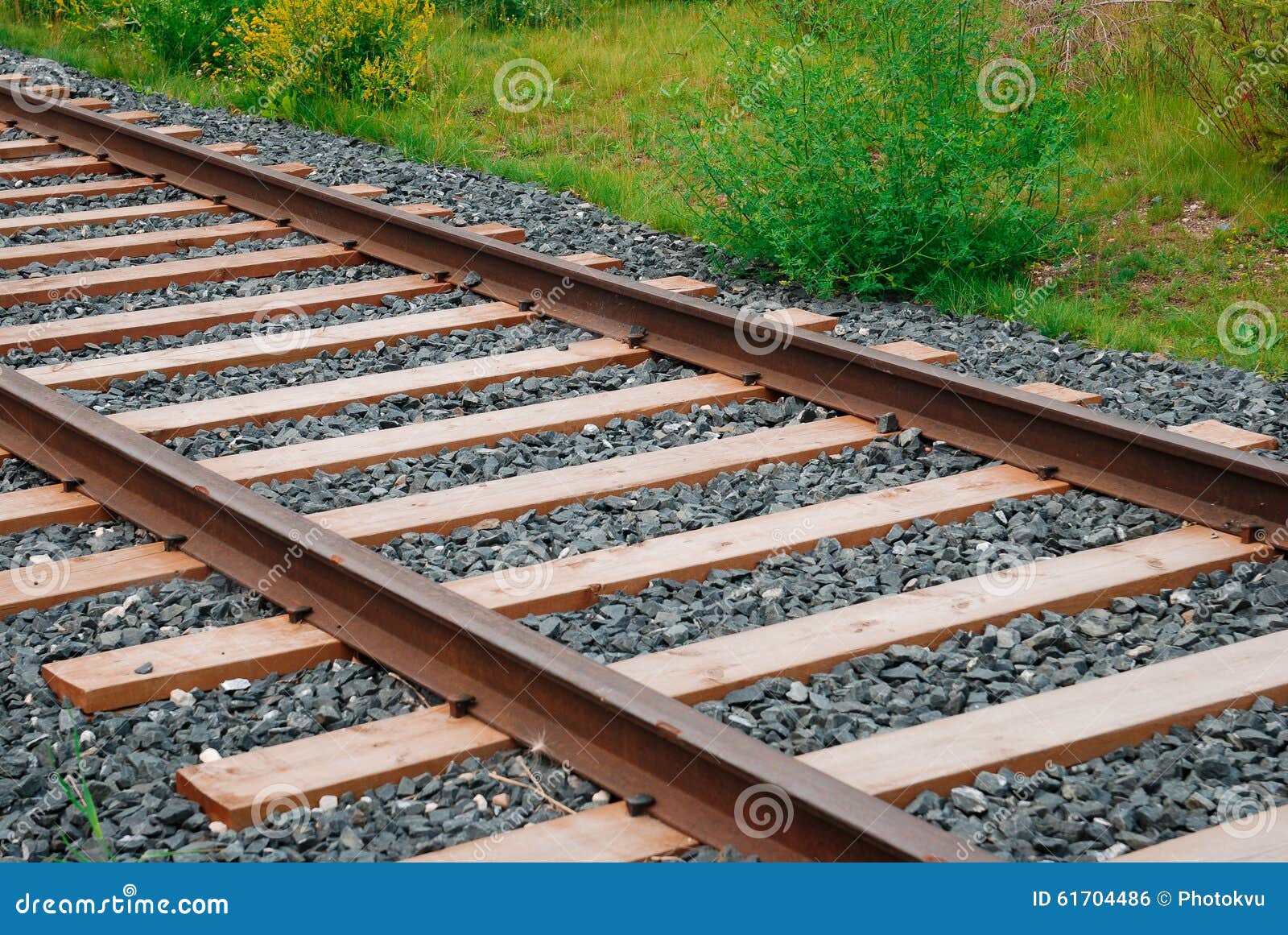 Rails and sleepers stock photo. Image of railway, journey - 61704486