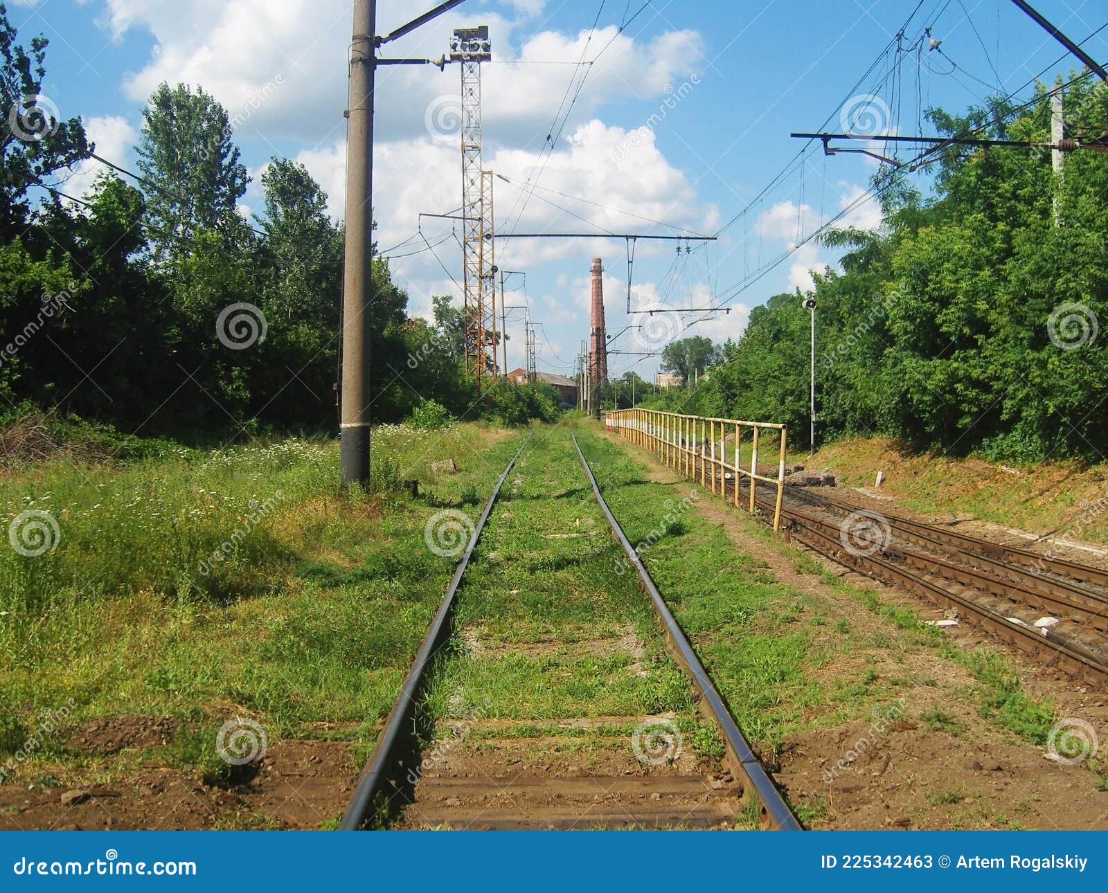 Rails Stretching into the Distance Stock Image - Image of nature, train ...