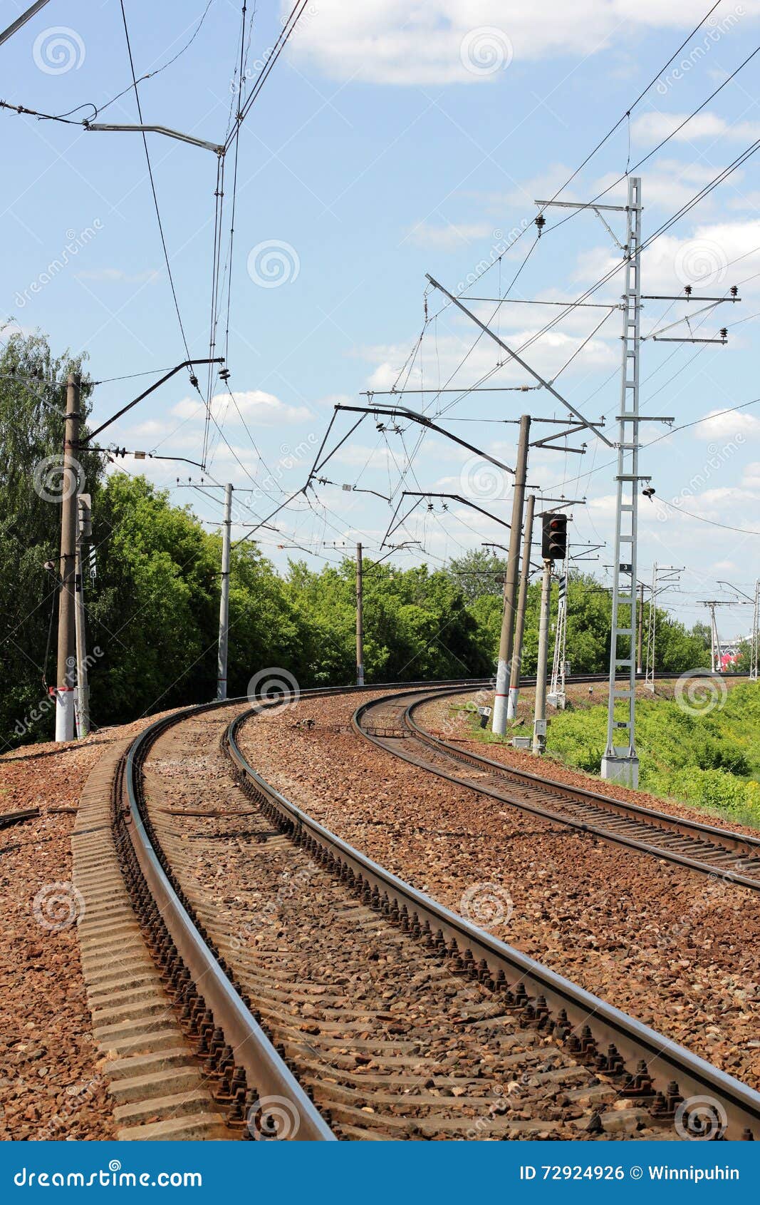 Rails Stretching into the Distance Stock Photo - Image of pillar ...