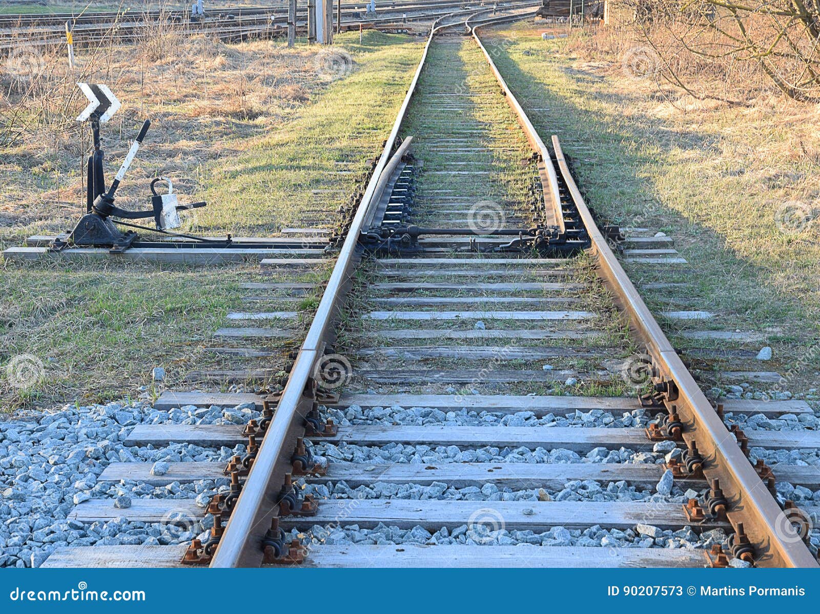 Rails and switches stock image. Image of railway, railroad - 90207573