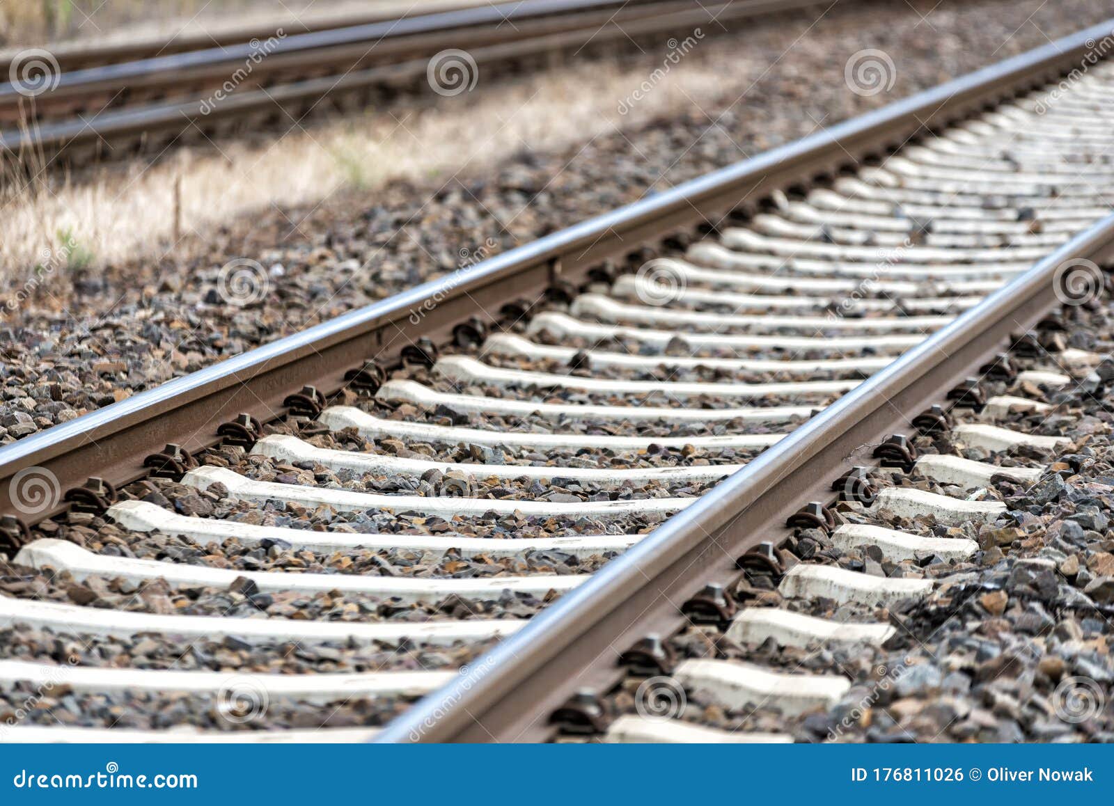 Rails in a railway station stock photo. Image of freigt - 176811026