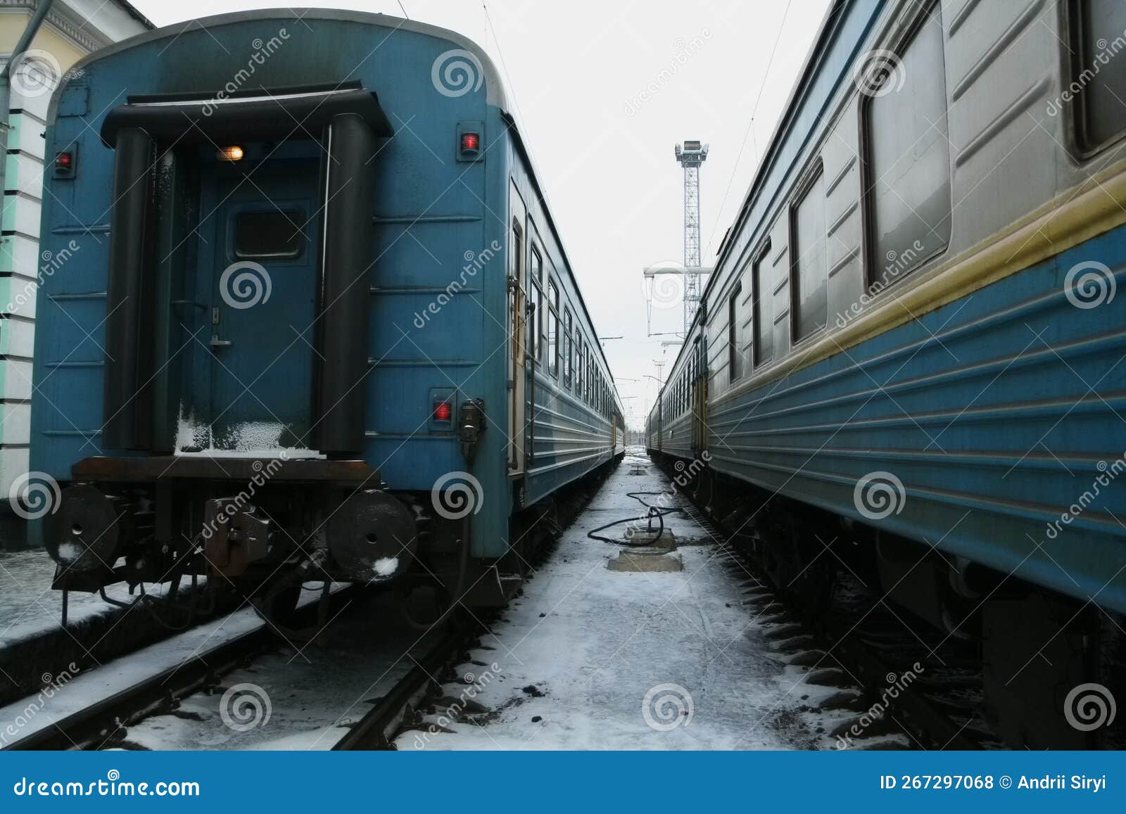 Rails and Train at the Station, Infrastructure of Ukraine Stock Photo ...