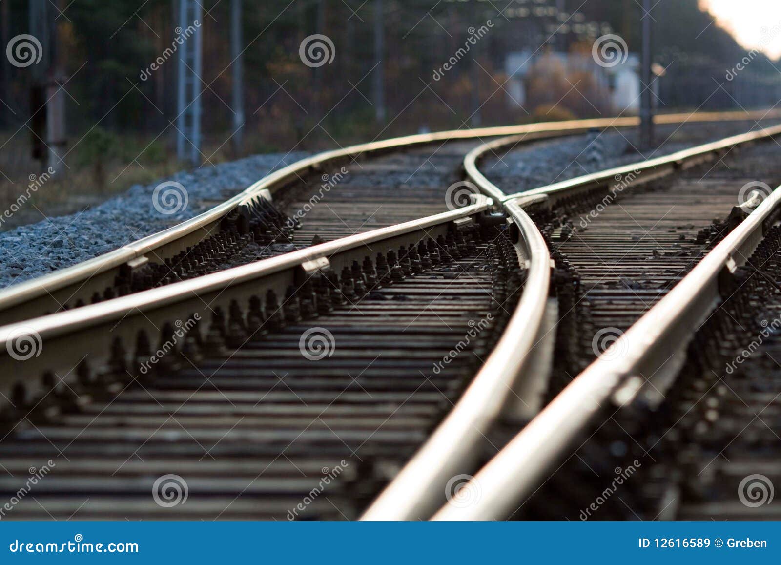 Railway stock image. Image of autumn, fence, rails, movement - 12616589