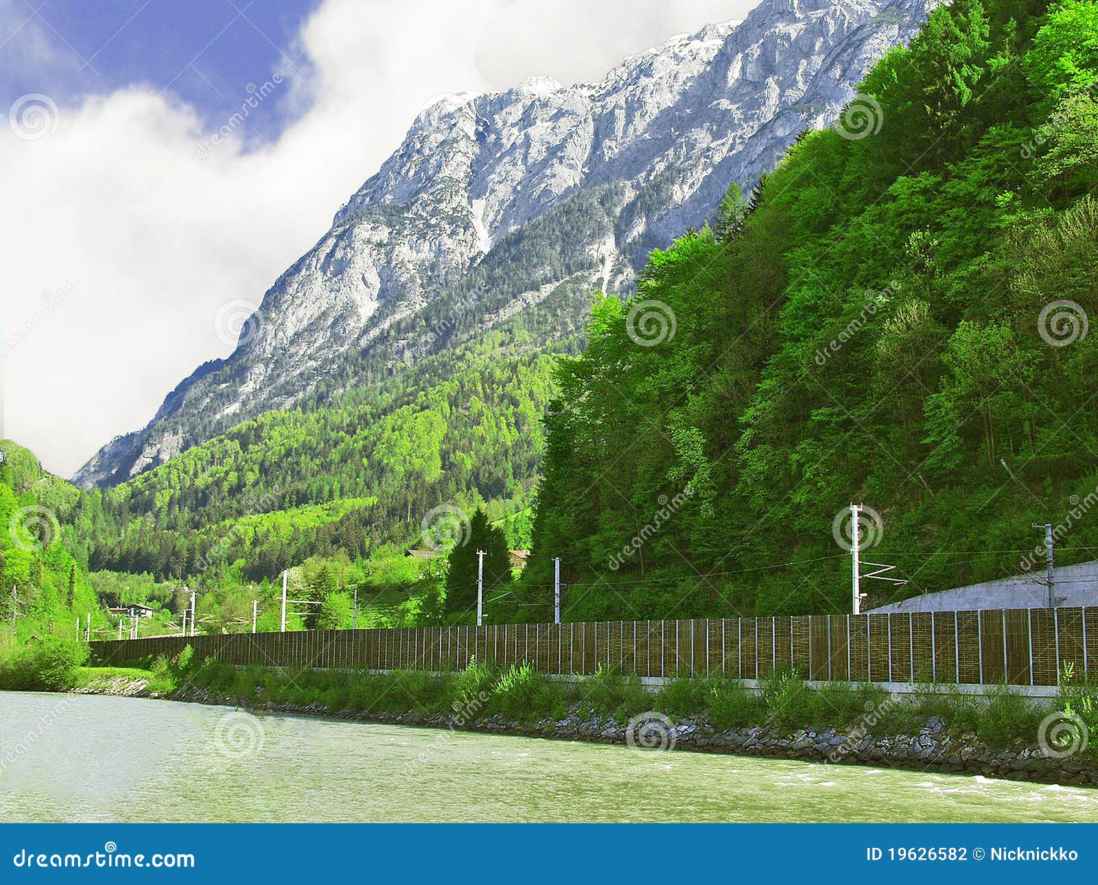 Railway in the Alps stock photo. Image of destination - 19626582