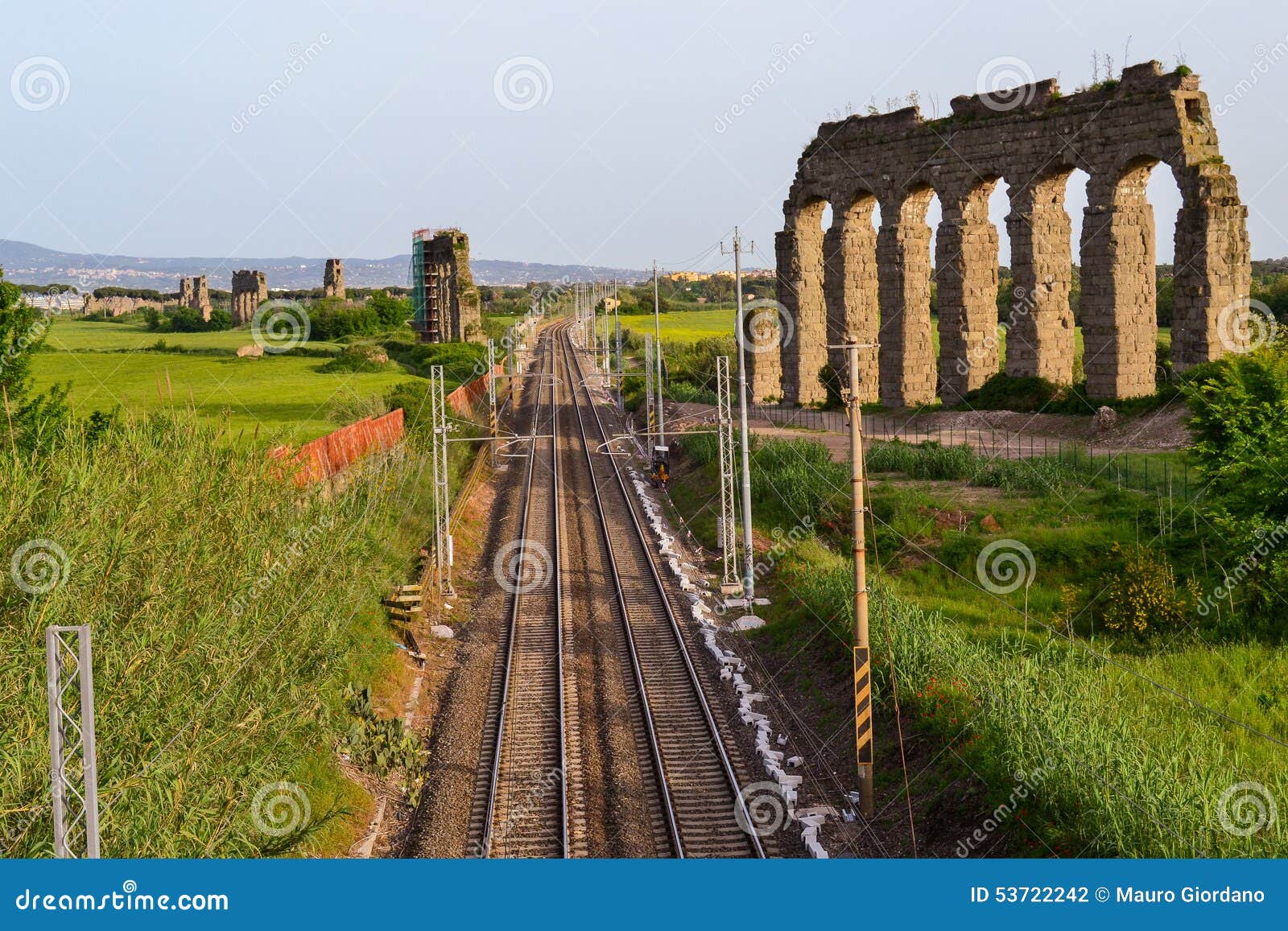 Railway in ancient Rome stock photo. Image of tourism - 53722242