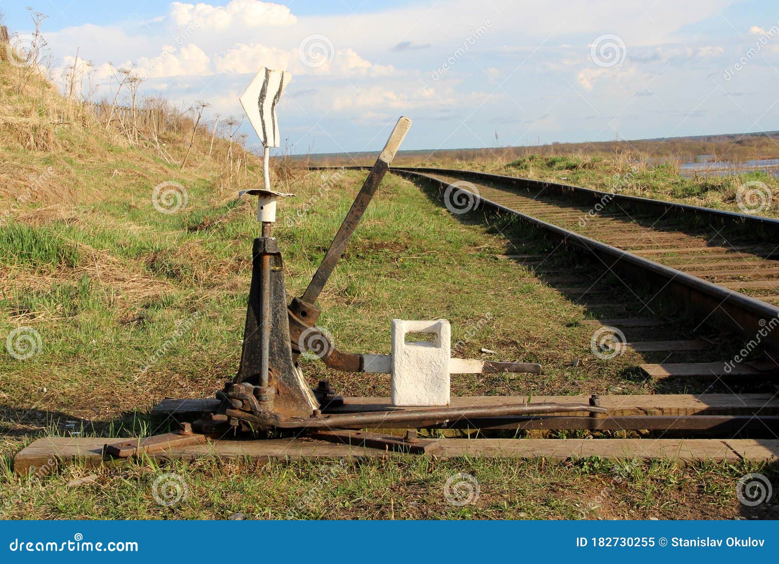 Railway Arrow in Black with a Lever and Pointer in Russia. the Device ...