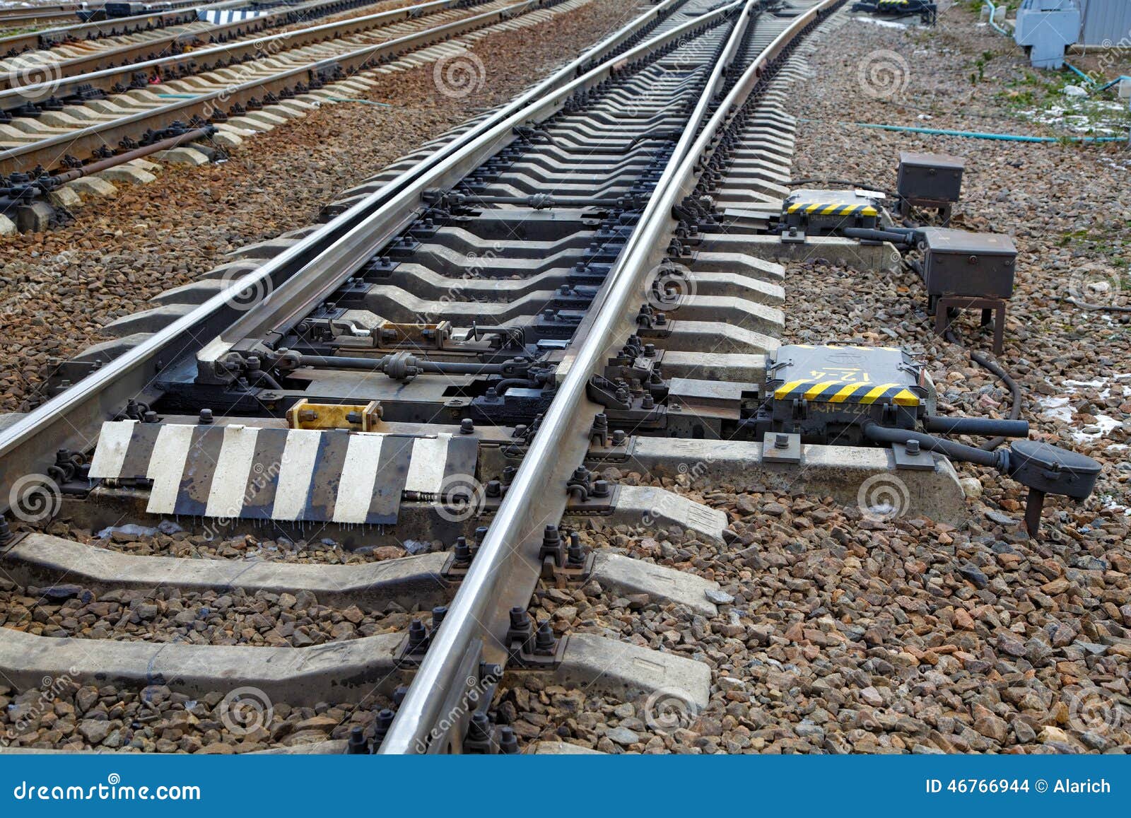 Railway Arrow In Black With A Lever And Pointer In Russia. The Device ...