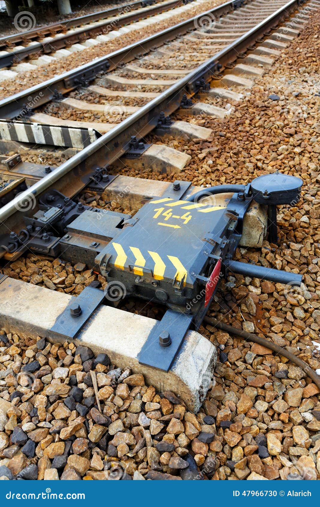 Railway Arrow In Black With A Lever And Pointer In Russia. The Device ...